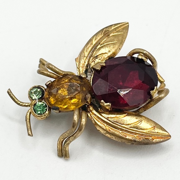 Vintage | Jewelry | Vintage Czechoslovakia Glass Bug Fly Insect Brooch ...
